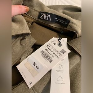 Zara | Jackets & Coats | Zara Green Faux Suede Jacket Nwt | Poshmark